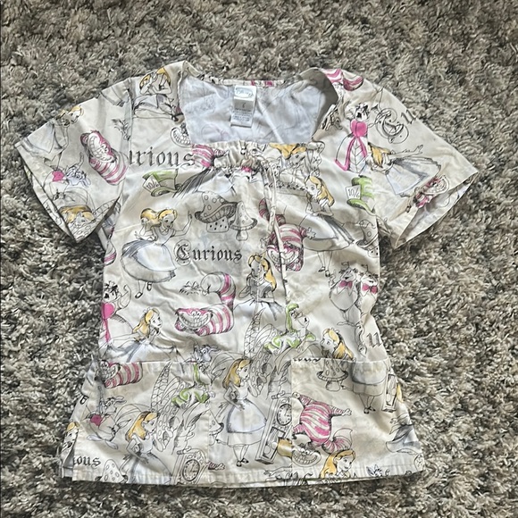 Disney | Tops | Disney Character Print Scrub Top | Poshmark